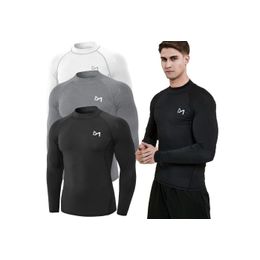MEETYOO Funktionsshirt Herren Kompression Shirt Langarm (Trainingsshirt Fitnessshirt