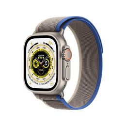 Apple Watch Ultra GPS+CEL 49 TIT W TRAIL S/M Smartwatch Titan Nylon/Gewebe, 130 - 180 mm, Blau/Grau