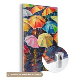 MuchoWow Acrylglasbild Regenschirme