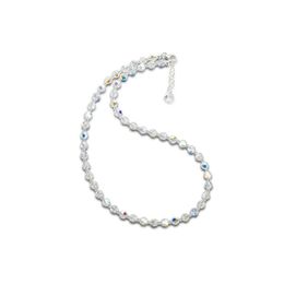 Schöner-SD Perlenkette 6mm Kristall Perlenkette Crystal Aurora Boreale