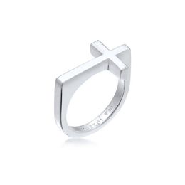 Kuzzoi Silberring Herren Kreuz Modern Schlicht 925 Silber