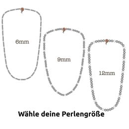 WOOD FELLAS Halsband WOOD FELLAS Hals-Schmuck schöne Holz-Kette Deluxe Pearl Necklace Mode-Schmuck Grau/Weiß