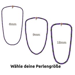 WOOD FELLAS Halsband WOOD FELLAS Hals-Schmuck stylische Holz-Kette Deluxe Pearl Necklace Mode-Schmuck Lila/Schwarz