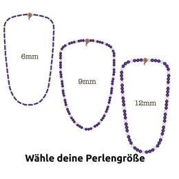 WOOD FELLAS Halsband WOOD FELLAS Holz-Kette lässiger Mode-Schmuck Deluxe Pearl Necklace Hals-Schmuck Lila/Weiß