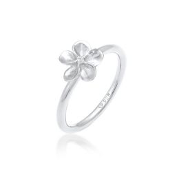 NENALINA Fingerring Frangipani Blüte Blume Zirkonia 925 Silber