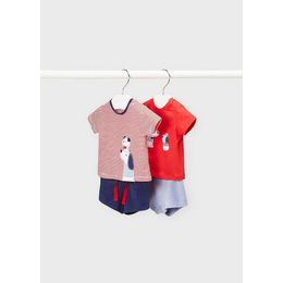 Mayoral Shirt & Shorts Set Red 4-teilig T-Shirts und Shorts Motiv Hund (165189)