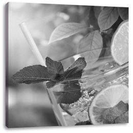 Pixxprint Leinwandbild Mojito Cocktail