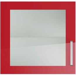 Glashängeschrank IMPULS KÜCHEN Schränke Gr. B/H/T: 60 cm x 57,9 cm x 34,5 cm, links-Rot Hochglanz, 1 St., rot (rot hochglanz) Hängeschränke mit Glasdrehtür