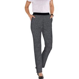 Damen Schlupfhose mit breitem Rundum-Dehnbund schwarz-grau-meliert, Gr&ouml;&szlig;e 50