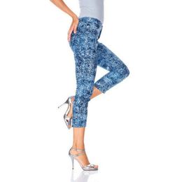 YESET Chinohose Damen 7/8 Hose Jeans Bouclé Chino blau 011852 effektvollem Druck