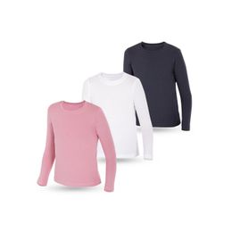 LOREZA Unterhemd 3er Pack Kinder Mädchen Langarmshirts Unterhemden Body Shirt (Set