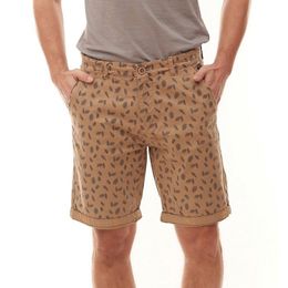 Blend Stoffhose Blend Herren kurze Hose zeitlose Chino-Shorts mit Feder-Print Allover Freizeit-Hose 20710128 Beige