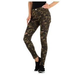 Ital-Design Skinny-fit-Jeans Damen Freizeit Destroyed-Look Camouflage Skinny Jeans in Camouflage