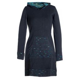 Vishes Midikleid Langarm-Shirtkleid Hoodie-Kleid mit Kapuze Übergangskleid