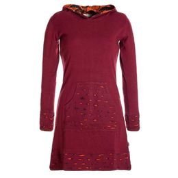Vishes Midikleid Langarm-Shirtkleid Hoodie-Kleid mit Kapuze Übergangskleid