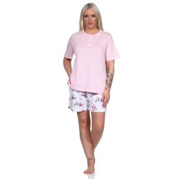 Normann Pyjama Damen Shorty Schlafanzug kurzarm Pyjama mit kurzer Hose