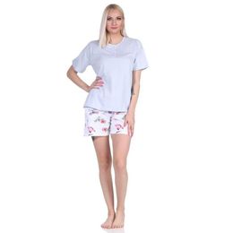 Normann Pyjama Damen Shorty Schlafanzug kurzarm Pyjama mit kurzer Hose