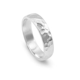 Sprezzi Fashion Fingerring Herren Ring Silber Bandring Fingerring gehämmert aus 925er Silber (inklusive Schmucketui und kostenlosem Silber-Pflegetuch geliert)