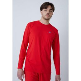 SPORTKIND Funktionsshirt Tennis Rundhals Longsleeve Shirt Jungen & Herren rot