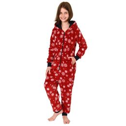 Normann Pyjama Mädchen Jumpsuit Overall Onesie Schlafanzug Eiskristall Sterne Optik