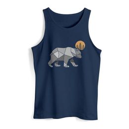 Neverless Tanktop Herren Tank-Top Polygon Bär Mond Outdoor Wandern Natur Print Aufdruck mit Print