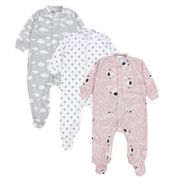 TupTam Schlafoverall TupTam Baby Mädchen Schlafstrampler mit Fuß 3er Pack