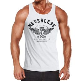 Neverless Tanktop Herren Tank Top Biker Motorrad Motorblock Engine Flügel Wings Neverless® mit Print