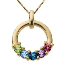 Firetti Kettenanhänger Schmuck Geschenk Gold 333 Halsschmuck Anhänger für Halskette Peridot, mit Peridot, Blautopas, Amethyst, Rhodolith, blau|bunt|gelb|goldfarben|grün|lila