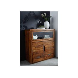 Highboard Sheesham 120x50x130 walnuss lackiert DUKE #118