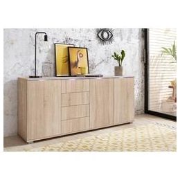 Kombikommode Priess Sideboards Gr. B/H/T: 164cm x 71cm x 38cm, 4 St., braun (struktureichefarben hell)