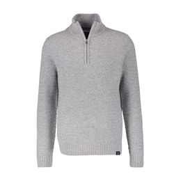 Strickpullover Lerros "Lerros Woll-Cashmere-Troyer" Gr. M, grau (platinum grey melange) Herren Pullover Rollkragenpullover