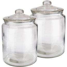 APS Vorratsglas Classic, Glas, (Set, 2-tlg), zum Dekorieren und Aufbewahren, 6 Liter, weiß