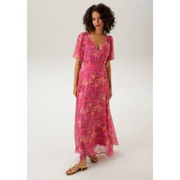 Aniston CASUAL Sommerkleid mit phantasievollem Blumen- und Paisley-Druck - NEUE KOLLEKTION, gelb|orange|rosa|rot|schwarz|weiß