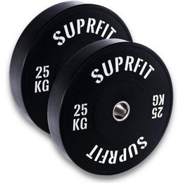SF SUPRFIT Hantelscheiben Gummierte Fitness Bumper Plates 50 mm Gewichtsscheiben aus Vollgummigranulat