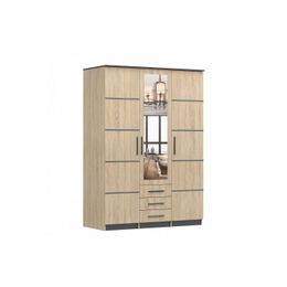 MOEBLO Drehtürenschrank ANTIS 3D I (Kleiderschrank 3-türig Schrank Garderobe Schlafzimmer