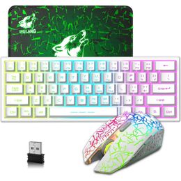 LexonElec Regenbogenlicht-LED Tastatur- und Maus-Set
