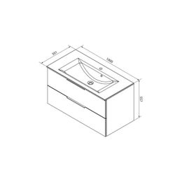 Fackelmann Badmöbel-Set B. BRILLANT Badmöbel Set 3-teilig 100 cm