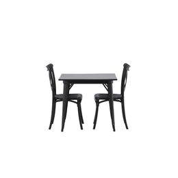 ebuy24 Essgruppe Tempe Essgruppe Tisch schwarz und 2 Crosett Stühle