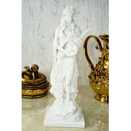 Kremers Schatzkiste Dekofigur Alabaster Figur Fortuna mit Füllhorn rechts Göttin des Glücks Skulptur 28 cm weiß Glück Glückspiel