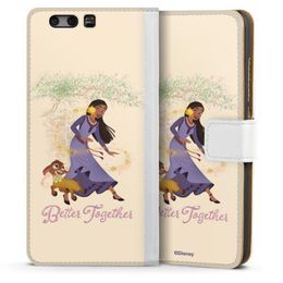 DeinDesign Handyhülle Offizielles Lizenzprodukt Prinzessin Wish Better Together, Huawei P10 Hülle Handy Flip Case Wallet Cover Handytasche Leder, weiß