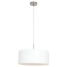 Steinhauer LIGHTING Deckenleuchte, Esszimmerleuchte Hängelampe Pendelleuchte Leinen weiß stahl