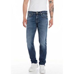 Replay Straight-Jeans GROVER in vielen verschiedenen Waschungen, mit Stretch, blau