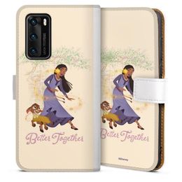 DeinDesign Handyhülle Offizielles Lizenzprodukt Prinzessin Wish Better Together, Huawei P40 Hülle Handy Flip Case Wallet Cover Handytasche Leder, weiß