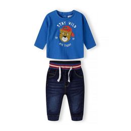 MINOTI Top & Hose T-Shirt und gestrickte Denim-Jeans (3m-3y)