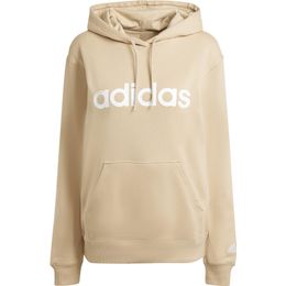Adidas Sportswear Hoodie, Baumwolle, Logo-Print, für Damen, beige, M
