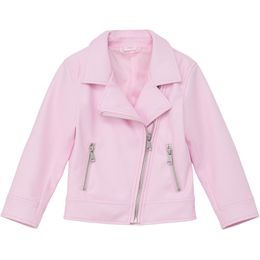 s.Oliver Bikerjacke, Reverskragen, Reißverschlusstaschen, für Kinder, pink, 128