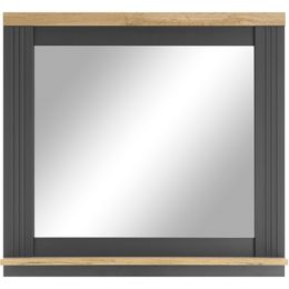 Wandspiegel Home Affaire "WESTMINSTER" Spiegel Gr. B/H/T: 80 cm x 75 cm x 15 cm, Holzoptik, grau (grau dunkel) Wandspiegel im romantischen Landhausstil