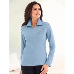 Poloshirt Classic Basics "Poloshirt" Gr. 50, blau (hellblau) Damen Shirts Jersey