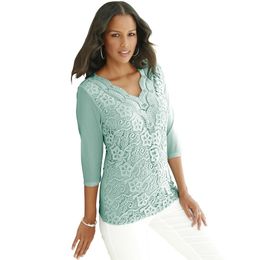 Spitzenshirt Lady "Shirt" Gr. 48, grün (kalkmint) Damen Shirts V-Shirts