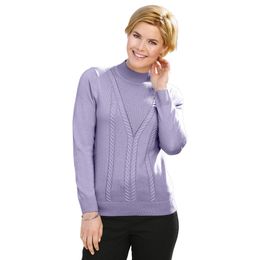 Stehkragenpullover Casual Looks "Pullover" Gr. 50, lila (flieder) Damen Pullover Rollkragenpullover